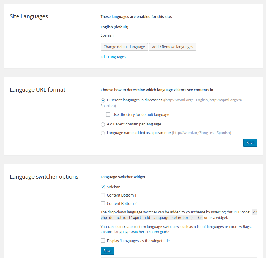 Características - WPML